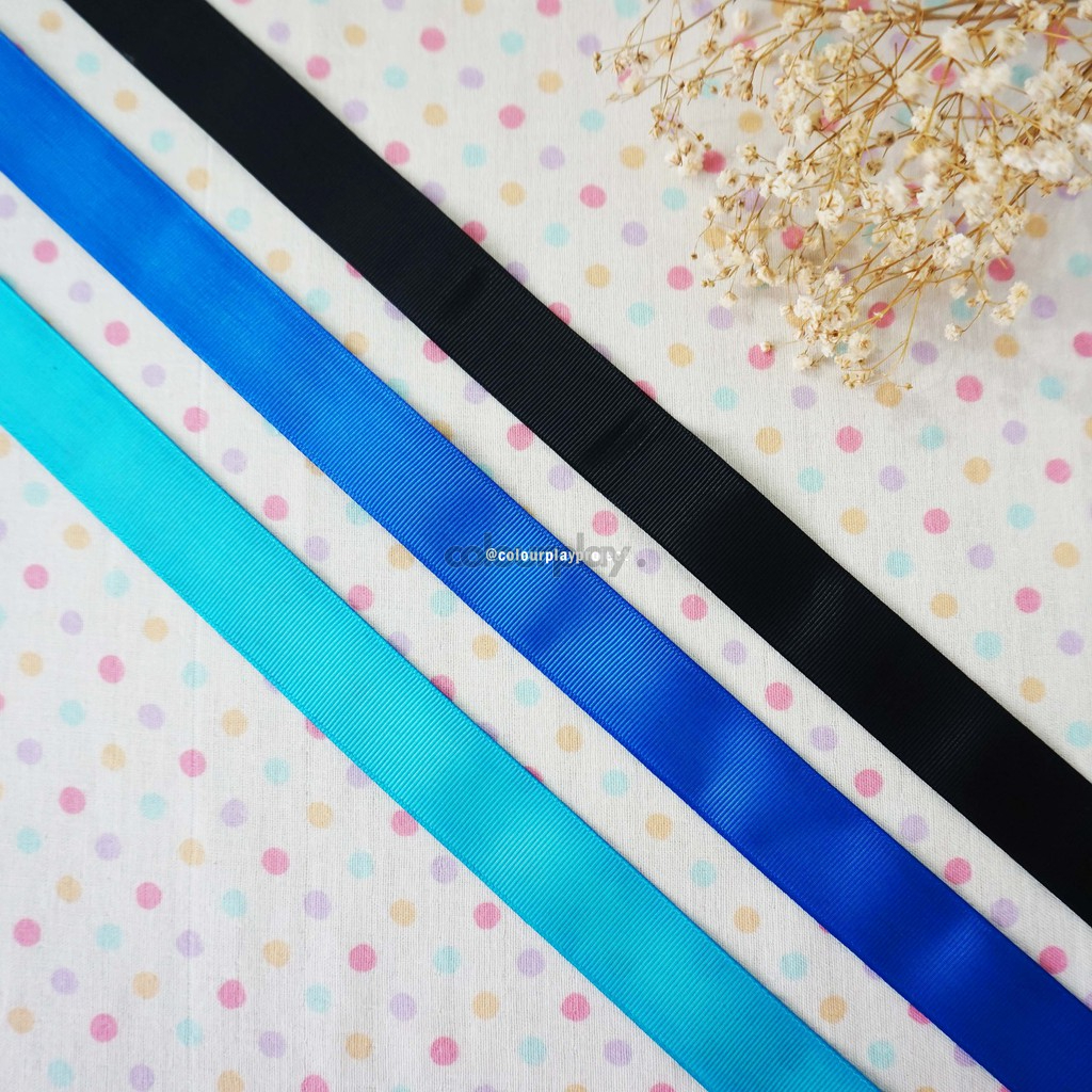 Jual Pita DIY/Craft/Kado - Gross Grain 1 inch per meter Variasi Biru ...