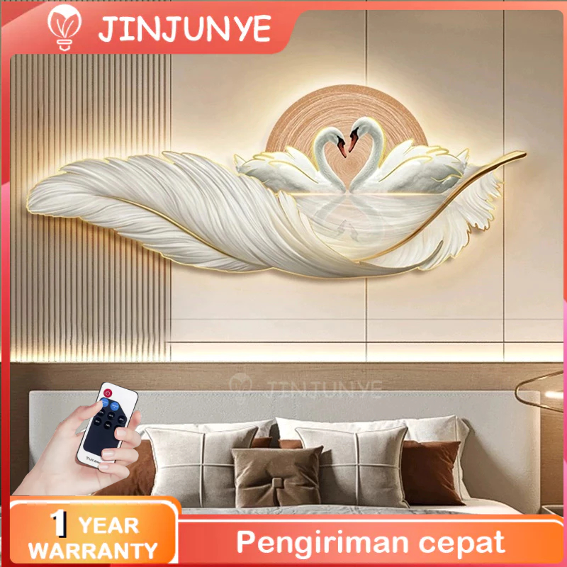Jual Lampu Hias Dinding Mewah Ruang Tamu Bentuk Bulu Angsa Gaya Remote ...