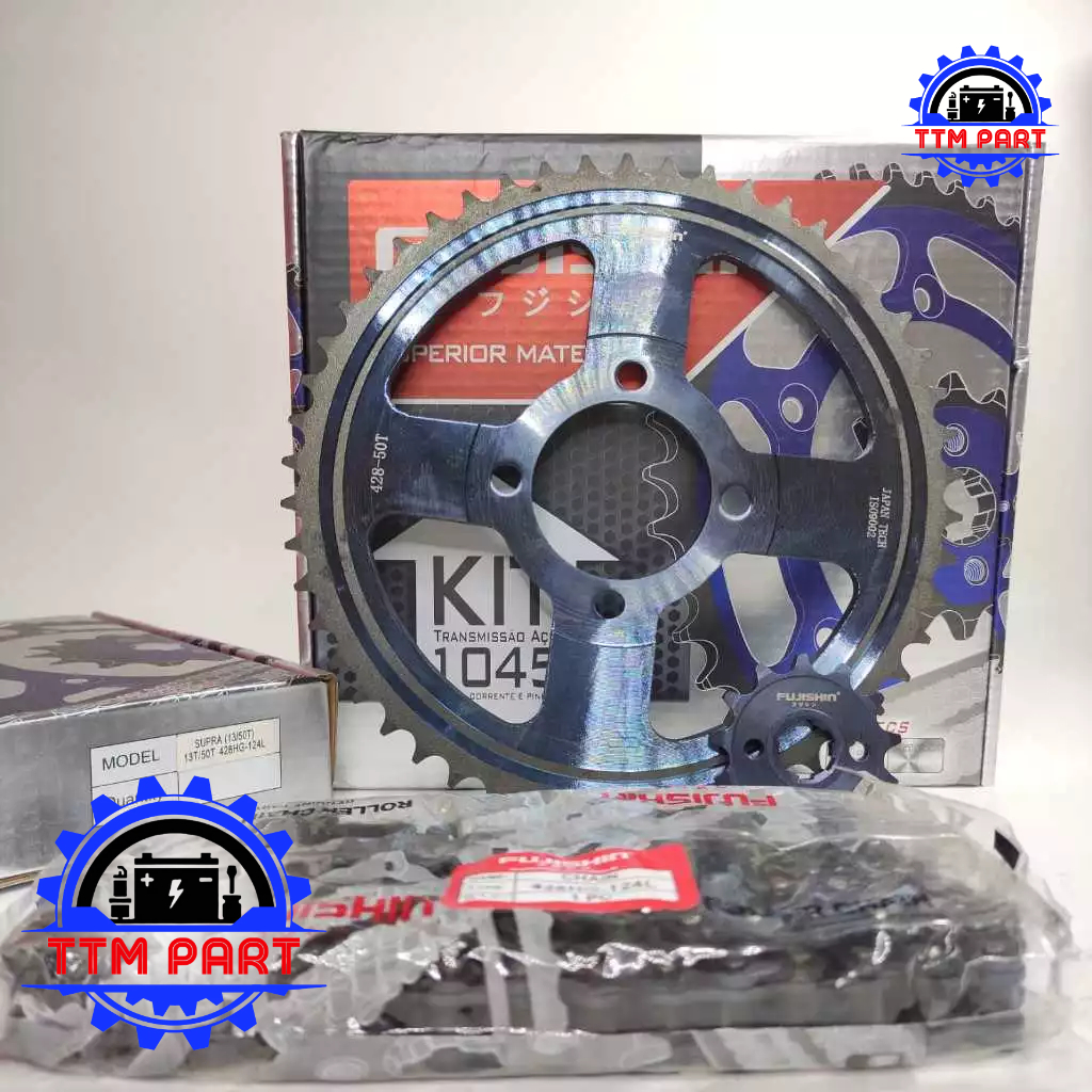 Jual GEAR PAKET BAJA HONDA SUPRA 428H - 124L 50T / 13T GIR SET FUJISHIN ...