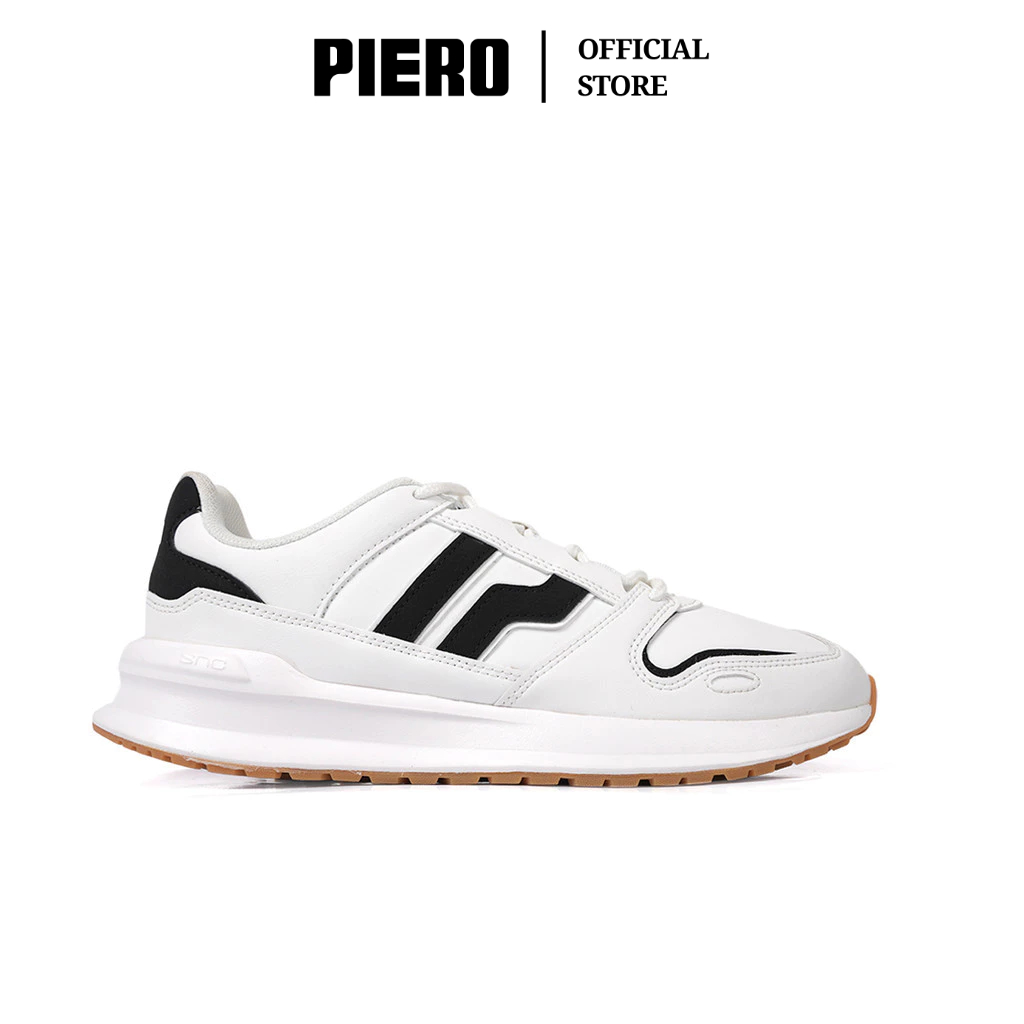 Jual PIERO SEPATU SNEAKERS PRIA JOGGER 24 WHITE BLACK GUM PIE1000116 ...