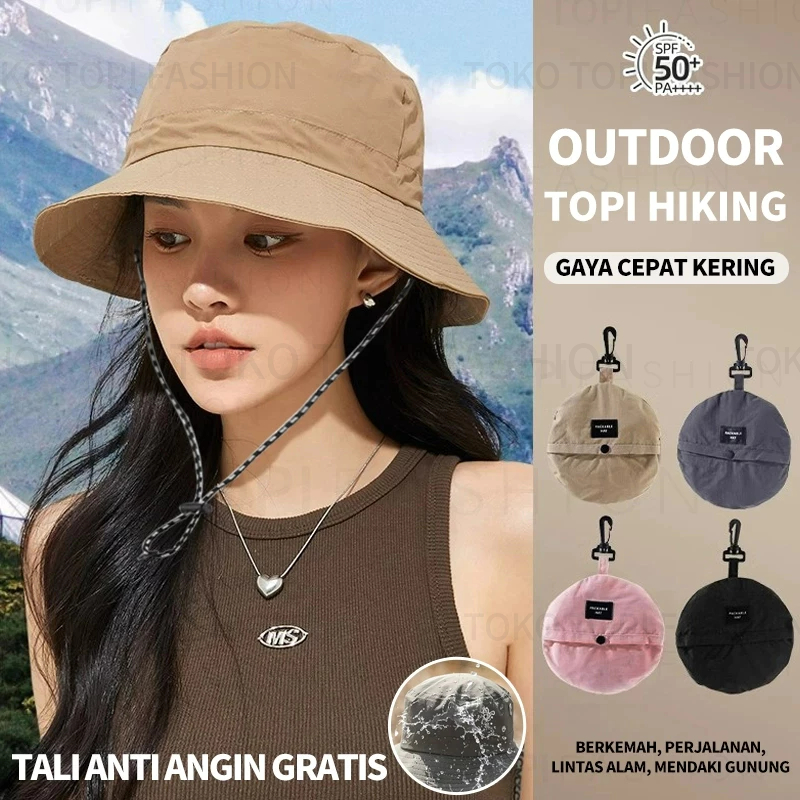 Jual bucket hat topi wanita korea style topi pantai topi rimba topi olahraga wanita topi bucket ...