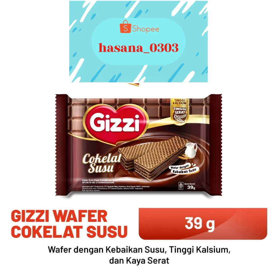 Jual GIZZI Wafer Cokelat Susu 39 GR | Shopee Indonesia