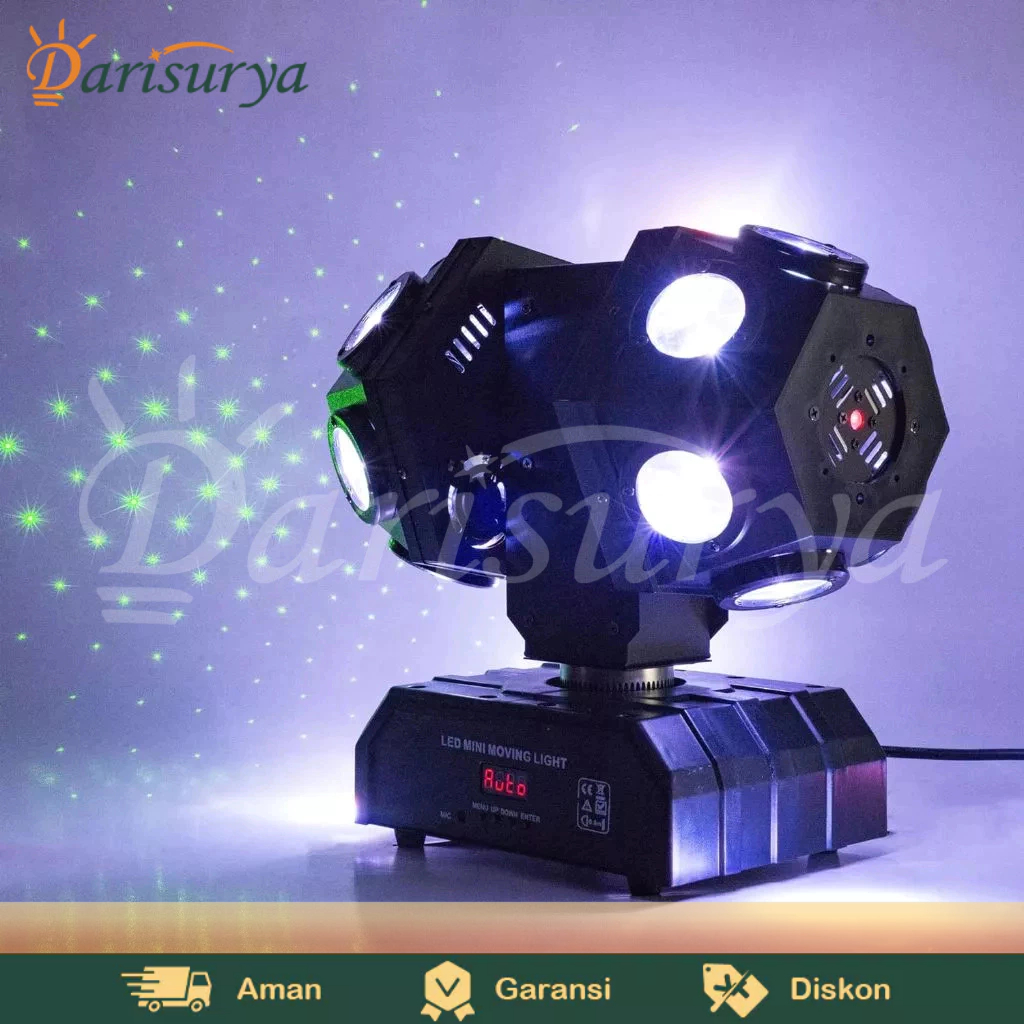 Jual Lampu Disco Laser Moving Head Ball 12/18 LED FULL COLOUR PLUS ...