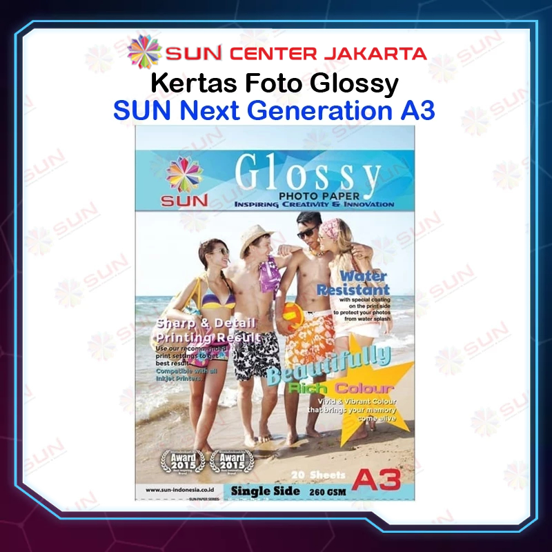 Jual Kertas Foto Glossy A3 Premium - SUN NG Glossy Photo Paper Single ...