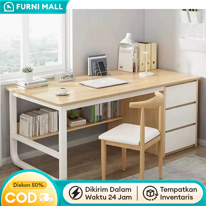 Jual Meja Kantor Dengan Laci Meja Kerja Meja Belajar Kayu Meja Komputer ...