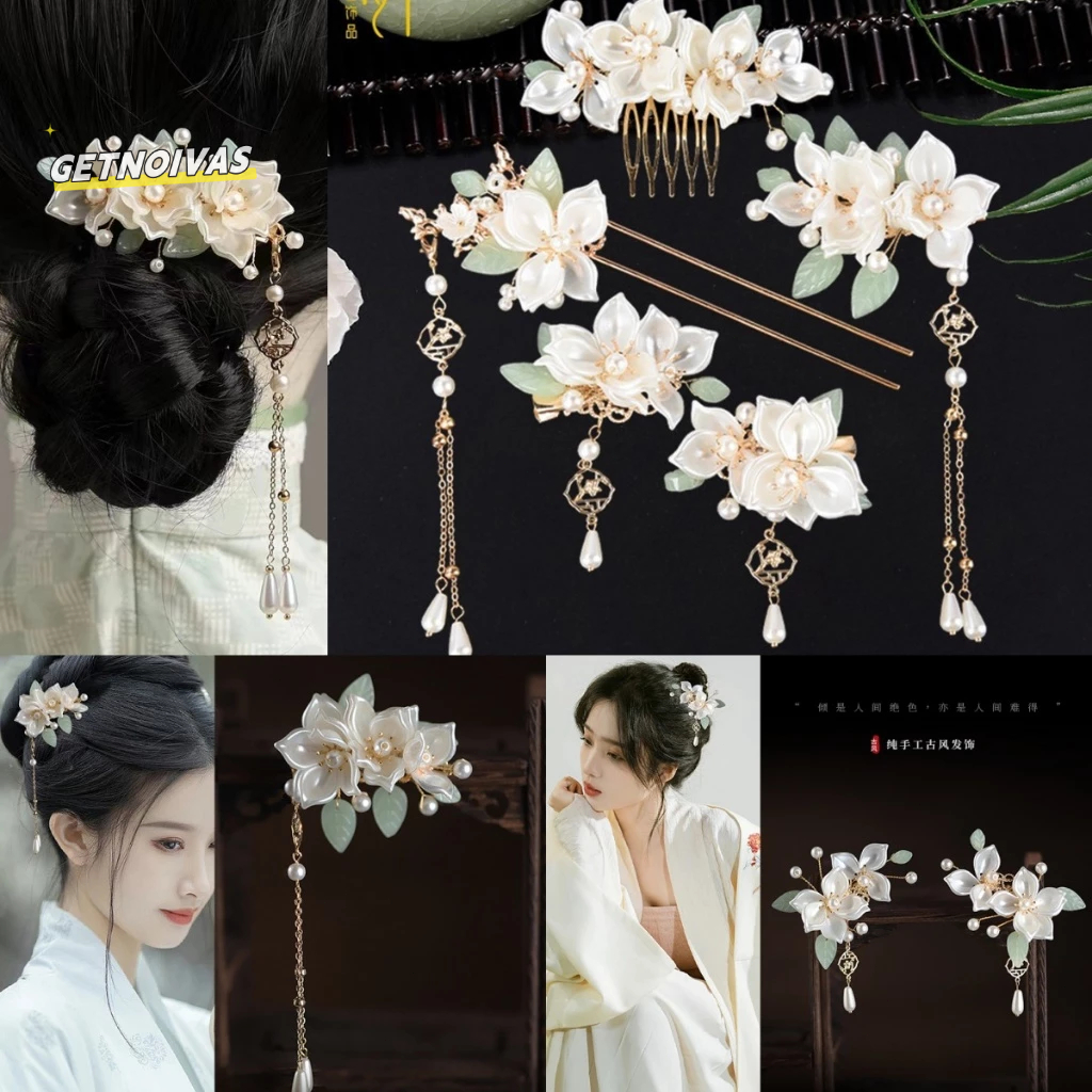 Jual Sumpit Rambut Cina Aksesori Rambut Set Bunga Mutiara Tongkat ...