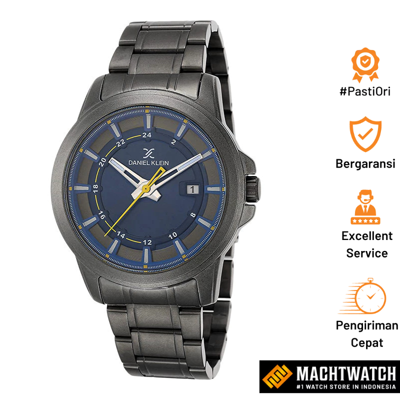Jual Jam Tangan Pria Daniel Klein DK112453-4 Blue Dial Gun Metal ...