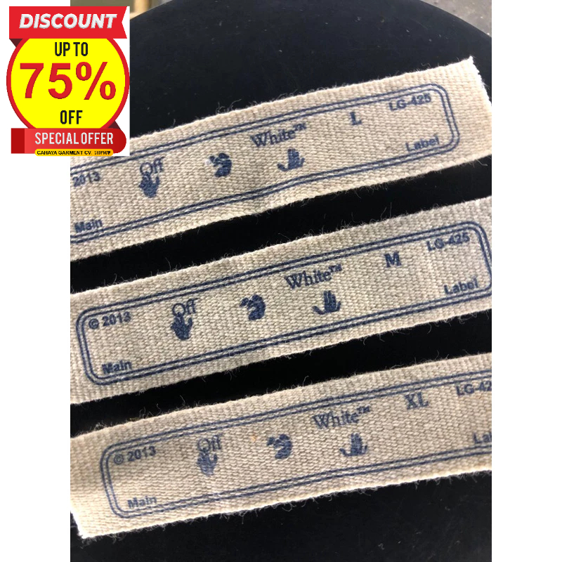 Jual OFF WHITE LABEL TWILL CLASSIC SUPER PREMIUM CO 1X DI KIRIM 600PCS ...