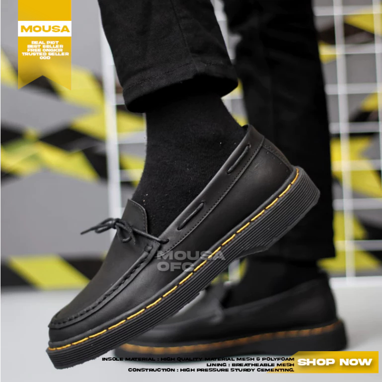 Jual Sepatu Loafers Pantofel Formal Docmart Slip On Pria Kerja Mousa ...