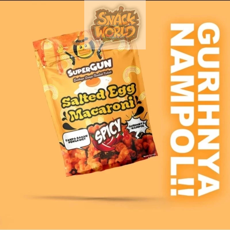 Jual SALTED EGG MACARONI SUPERGUN SPICY 125G HALAL | Shopee Indonesia