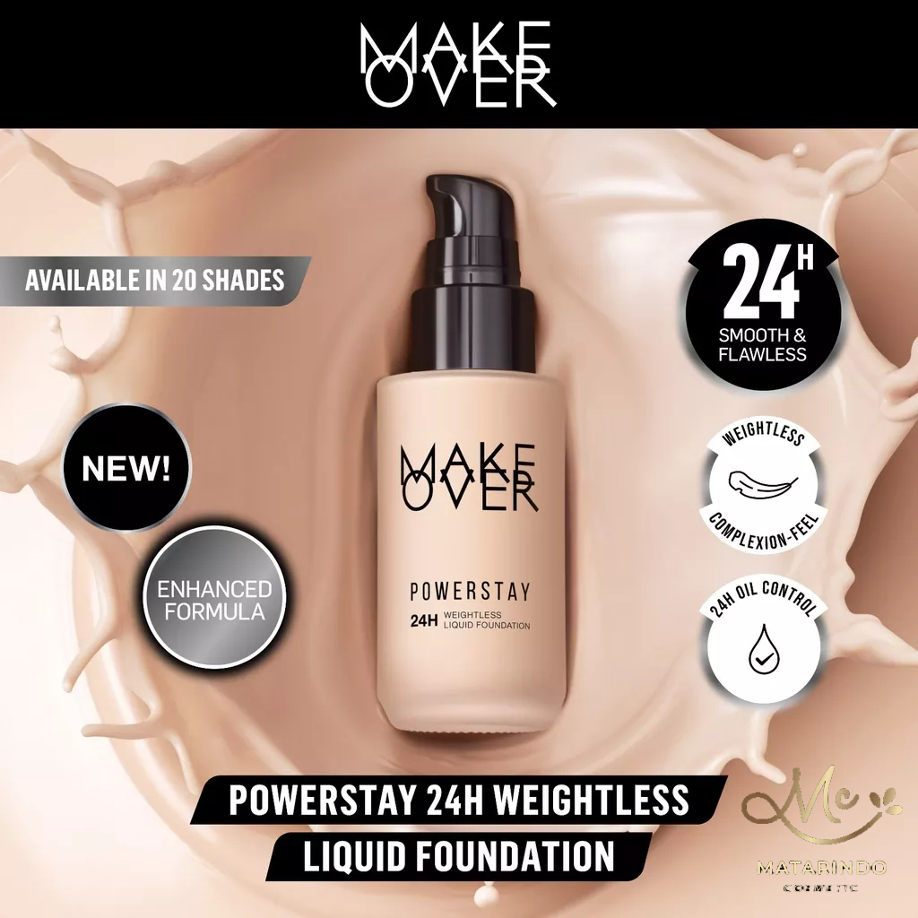 Jual Make Over Powerstay Weightless Liquid Foundation 24 H Oil Control ...