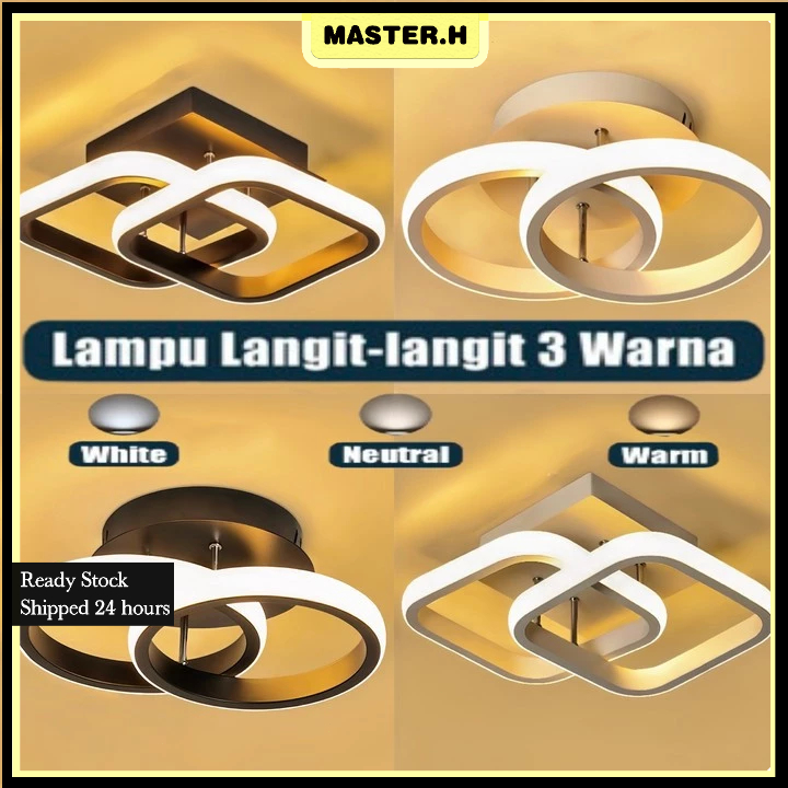 Jual 3 Warna Lampu Plafon LED Lampu Hias Rumah Ruang Tamu Kamar ...