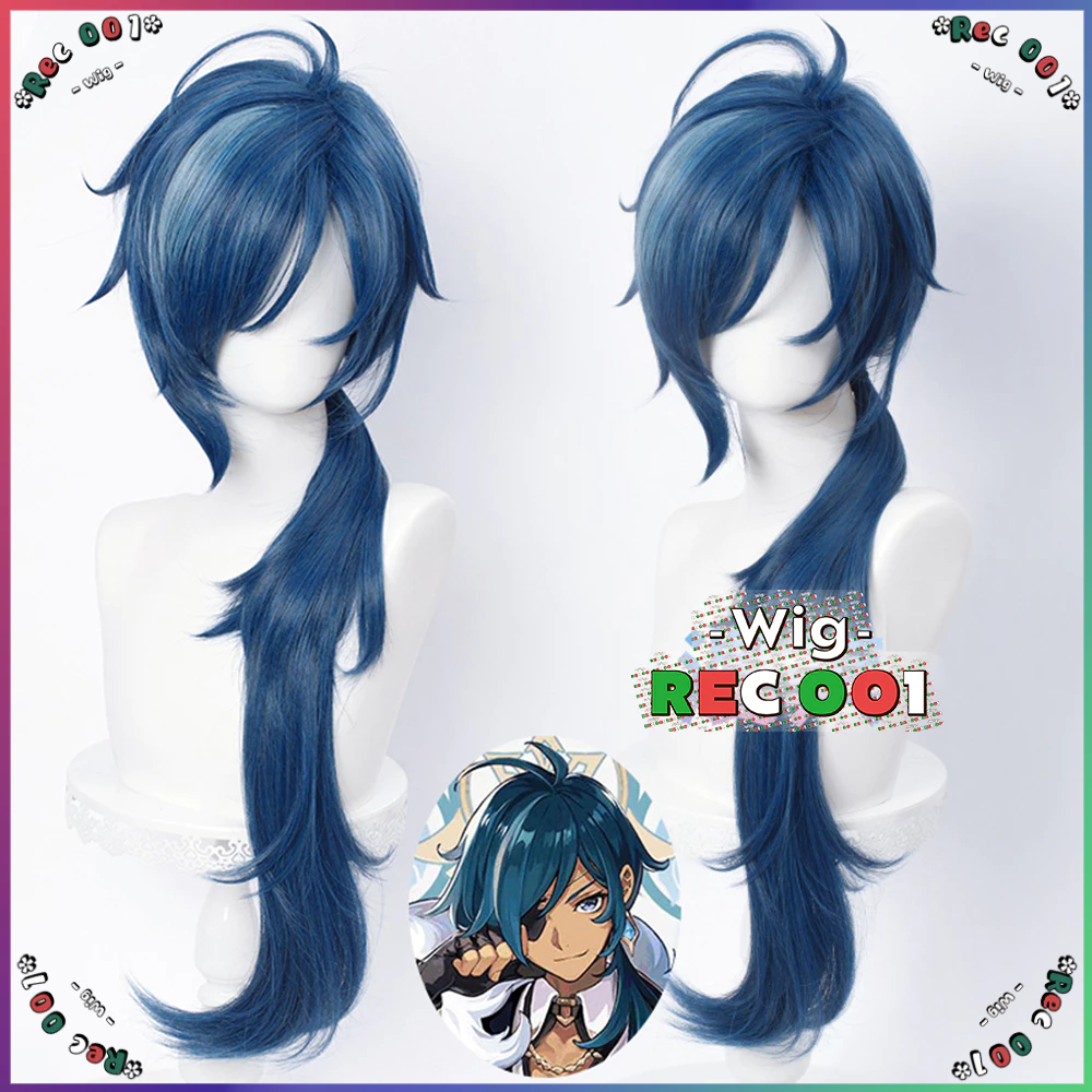 Jual Wig Kaeya Cosplay Genshin Impact 80cm Rambut Biru Panjang Orang ...