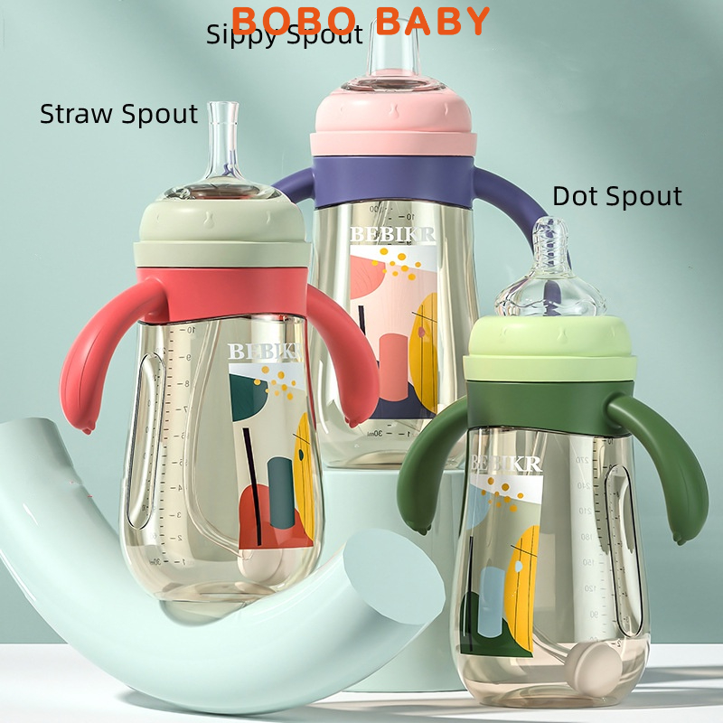 Jual Botol Susu Bayi 3in1 Botol Susu Tritan Botol Susu Dot+Sippy+Straw Botol Susu Wide Neck ...