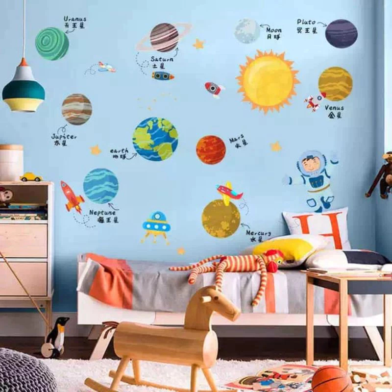 Jual Stiker Dinding Kamar Anak Space Adventure Planet Tata Surya ...