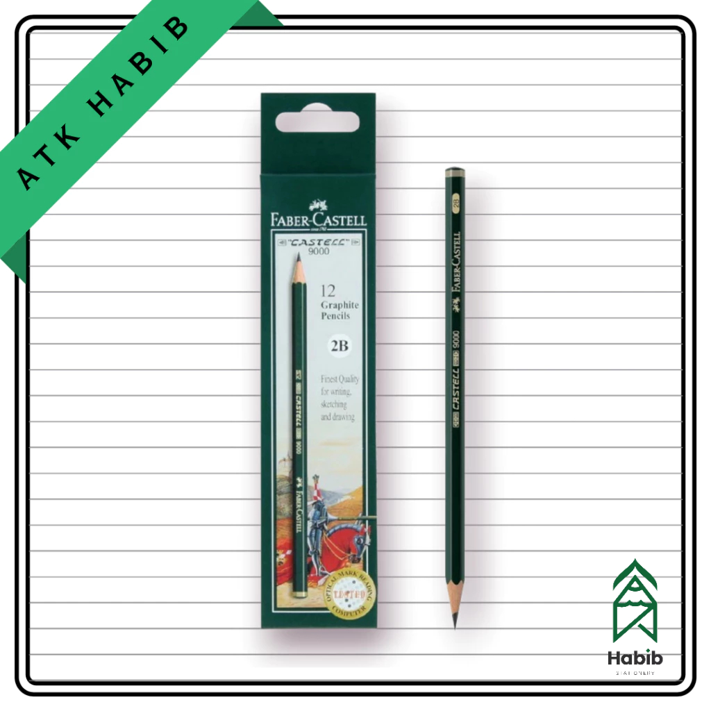 Jual Faber-Castell Pensil Ujian Original - 2B/6B/8B/HB Castell 9000 1 ...