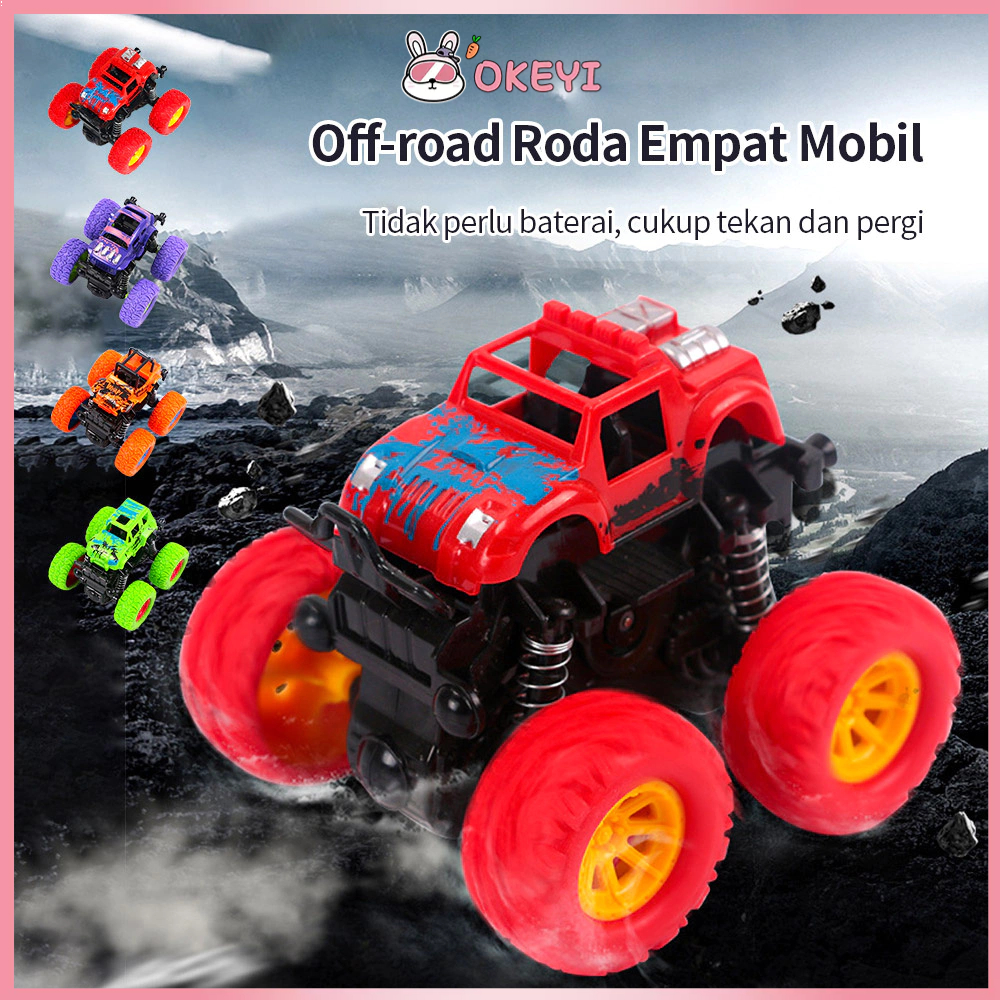 Jual OKEYI Mainan mobil 4 drive inertial bigfoot mobil mainan monster ...
