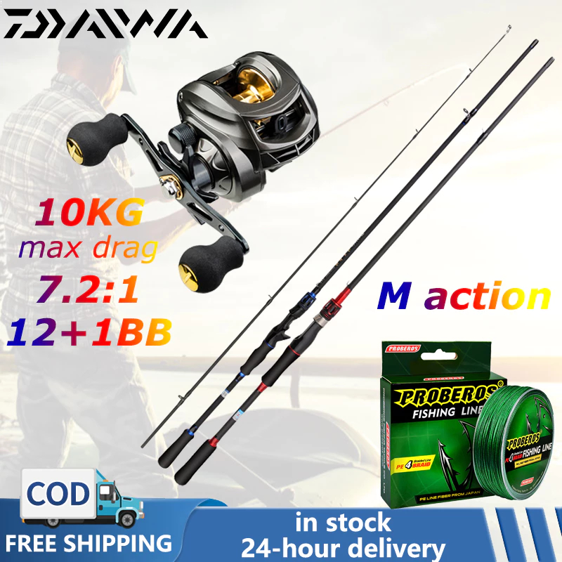 Jual 【Indonesia Spot】DAIWA Fishing Rod Combo SET Reel Spinning Joran Pancing Casting 1 Set ...