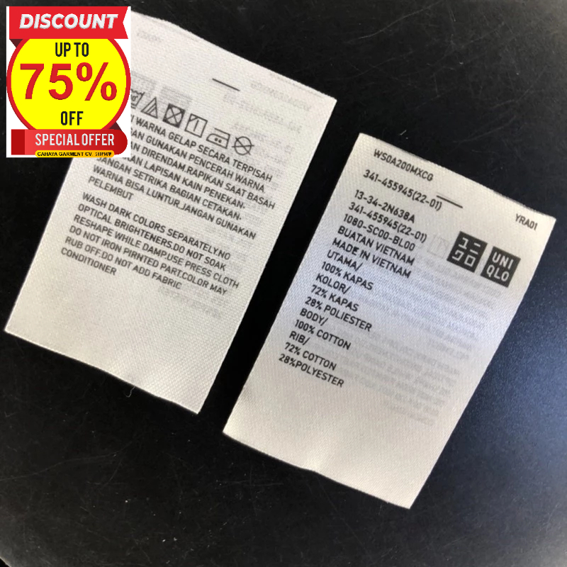 Jual UNIQLO TAG WASHING TAG HANGTAG CO 1X DI KIRIM 600PCS | Shopee ...