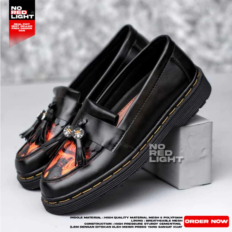 Jual Sepatu Docmart Loafers Casual Pria Anime One Piece Luffy Vz Kaido ...