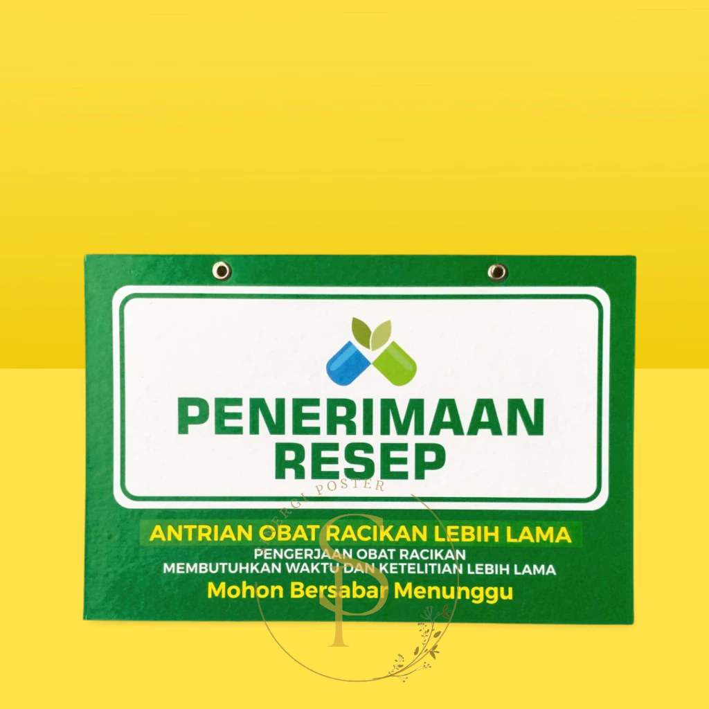 Jual Poster Gantung | Hard Poster Penerimaan Resep | Poster Peraturan ...