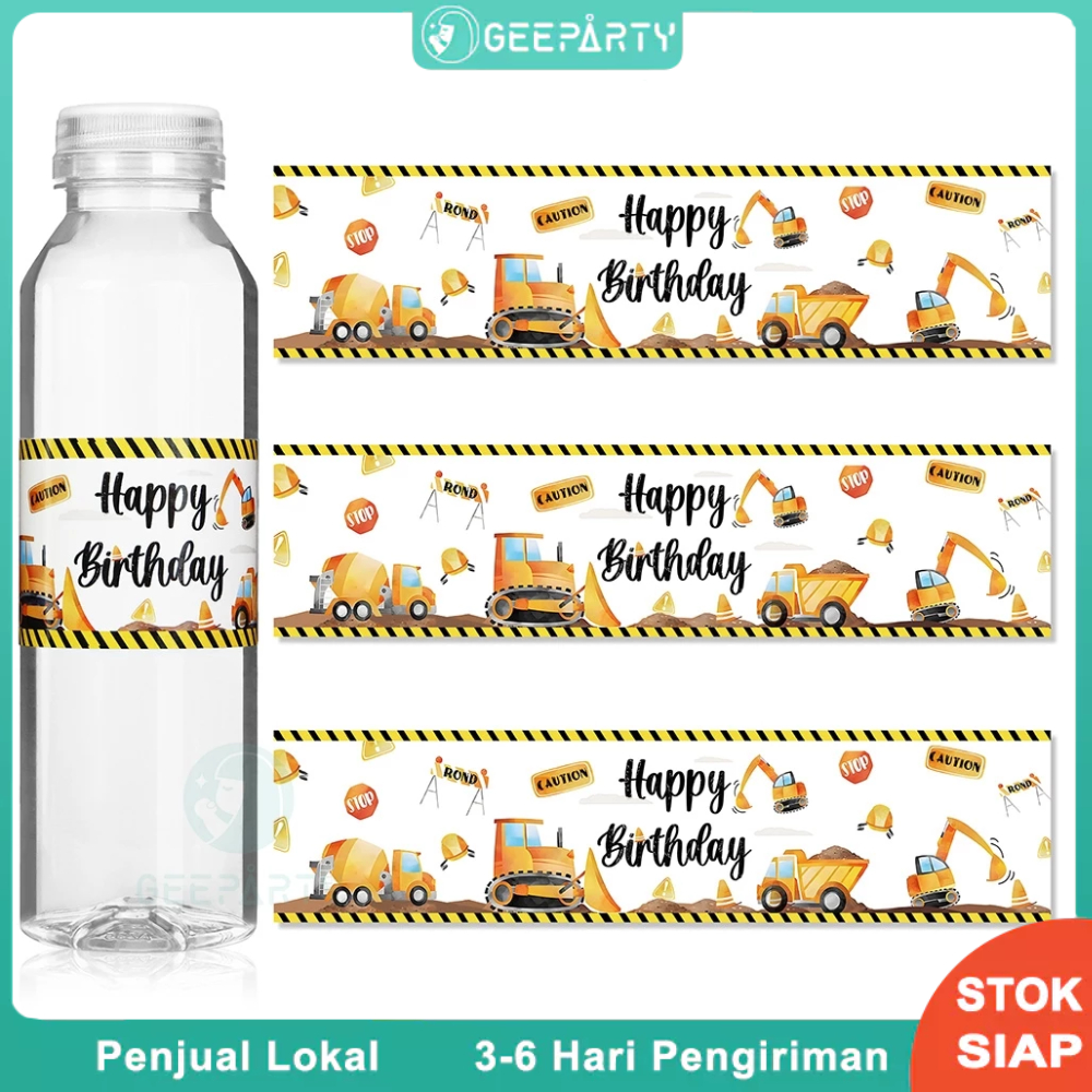 Jual 10 Pcs Label Stiker Botol Air Pola Konstruksi Label Untuk Dekorasi ...