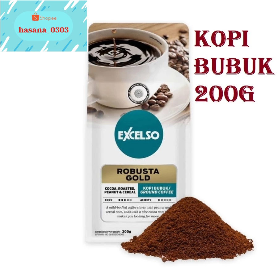 Jual Excelso Kopi Robusta Gold Bubuk 200G | Shopee Indonesia