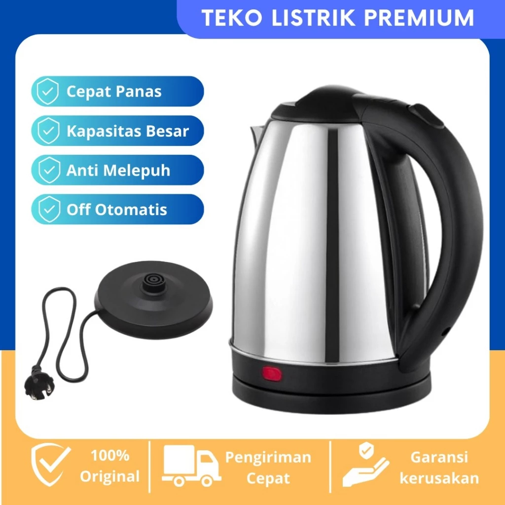 Jual Teko listrik 2Liter Stainless Steel/Electric Kettle 2Liter/Thermos ...