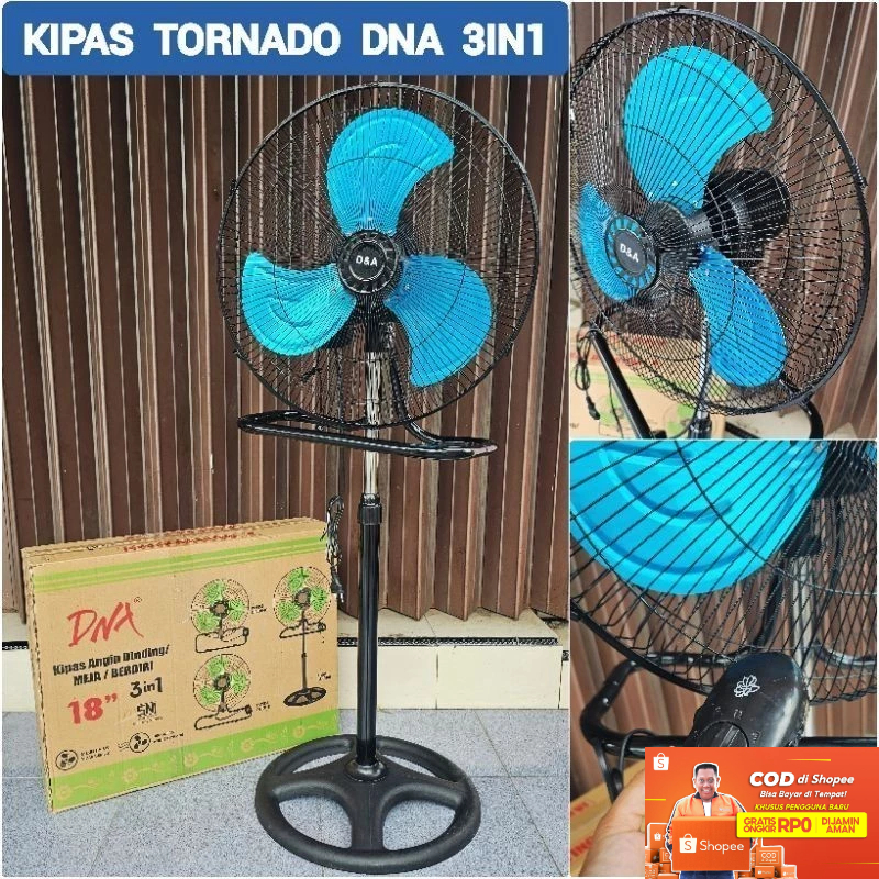 Jual KIPAS ANGIN BESI TORNADO D&A 3IN1 18 INCH KIPAS BERDIRI DINDING DUDUK | Shopee Indonesia