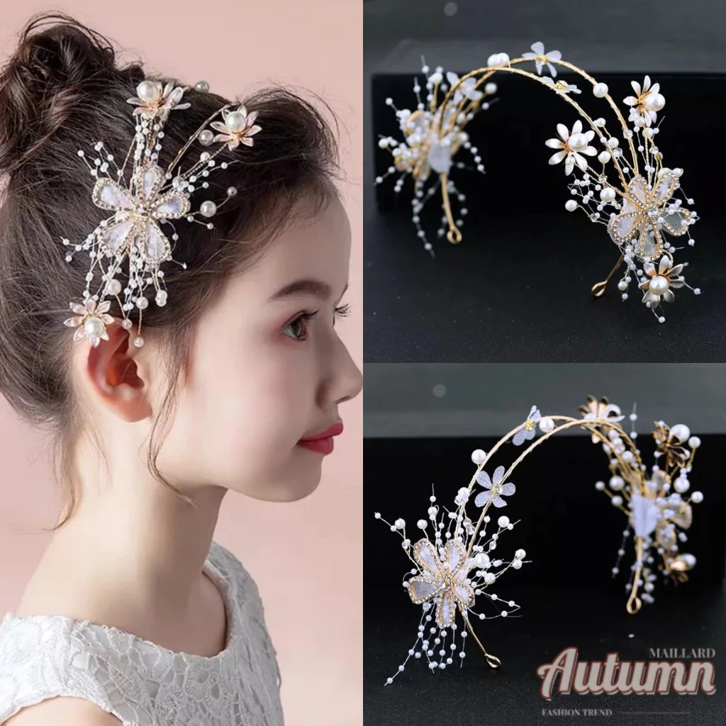 Jual GETNOIVAS Bando Golden Mutiara - Headpiece Tiara Bunga Korea Murah ...