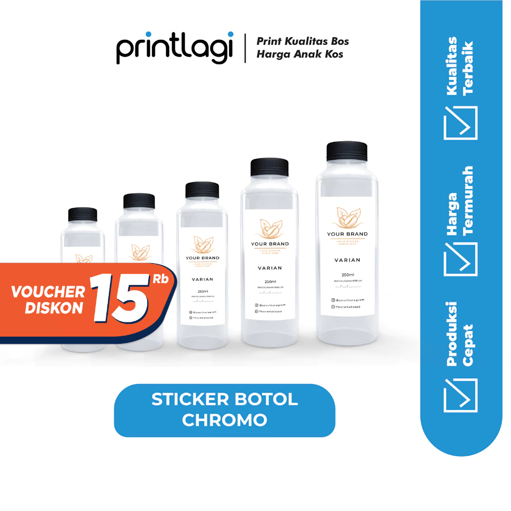 Jual sticker custom - print label sticker - sticker label botol ...