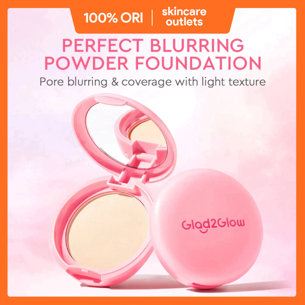 Jual [New Launch] Glad2Glow Perfect Blurring Powder Foundation Make Up ...