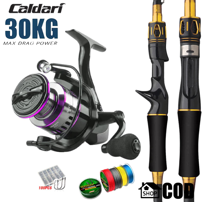 Jual CALDARI Joran Pancing Set 165cm/180cm/210cm/240cm/270cm10-30LB 5.2:1 Reel Spinning Joran ...