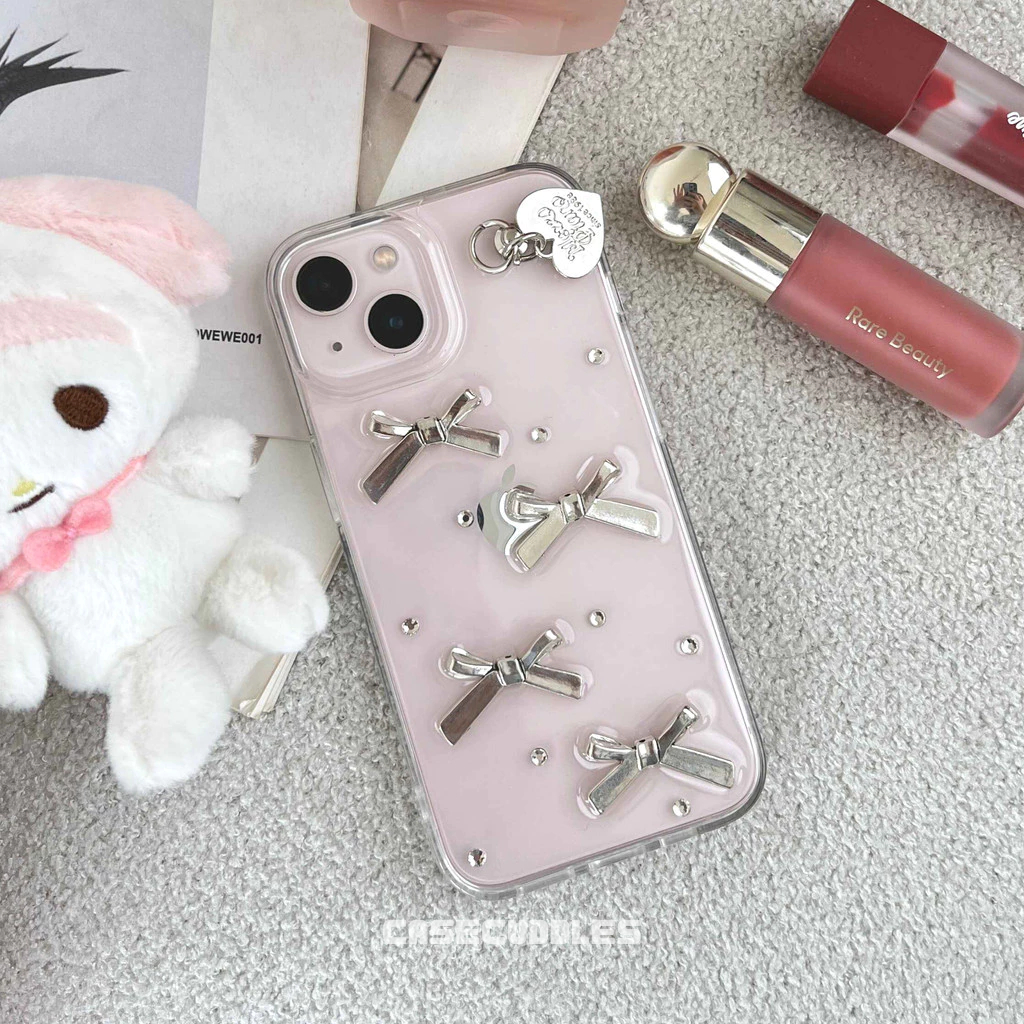 Jual [CASECUDDLES] Silver Ribbon Case Clear - Softcase / Casing HP for ...
