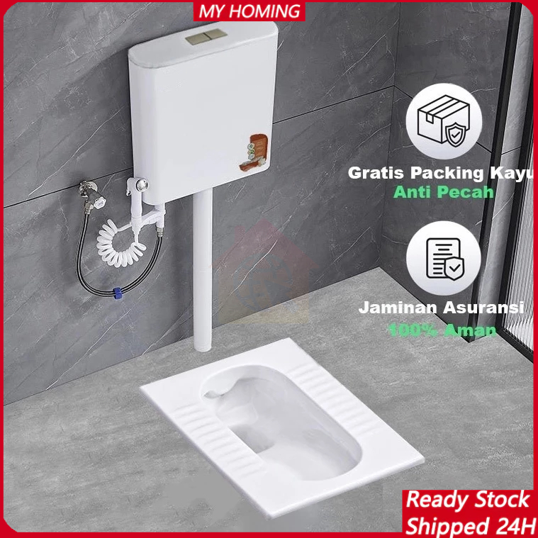 Jual 【Harga Minimum】 Kloset Jongkok Mr. Tao 506 1 Set Watertank Flush, Kloset Jongkok Keramik ...