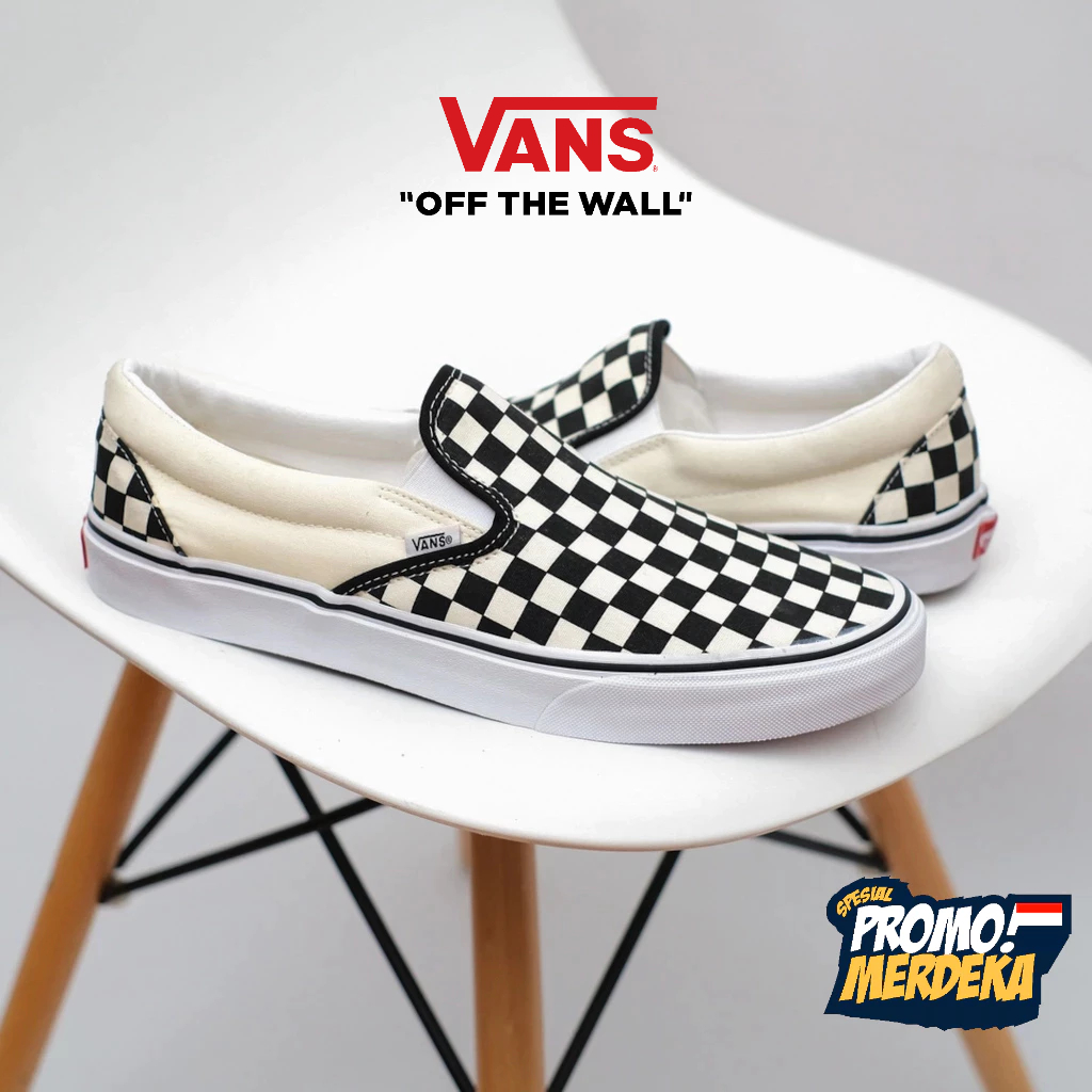 Jual [BISA COD] Slip On Checkerboard Black White Original | Shopee ...