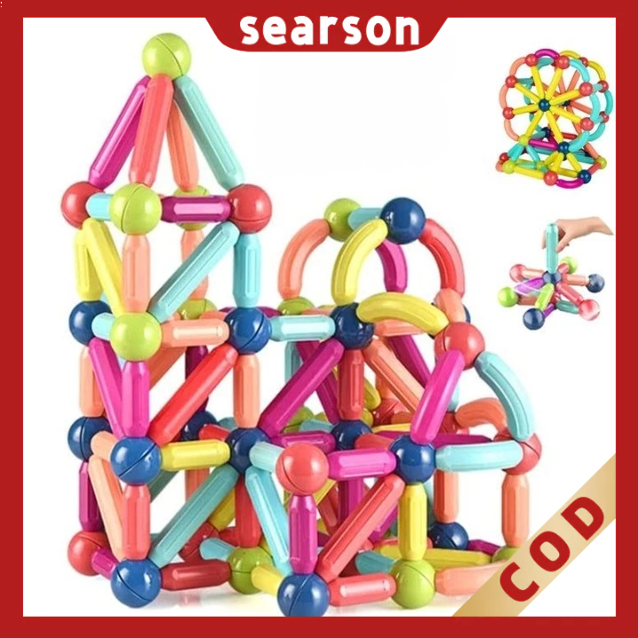 Jual [24h]100pcs Mainan Magnet Stick Balls Anak Dengan Kotak/Magnetic ...