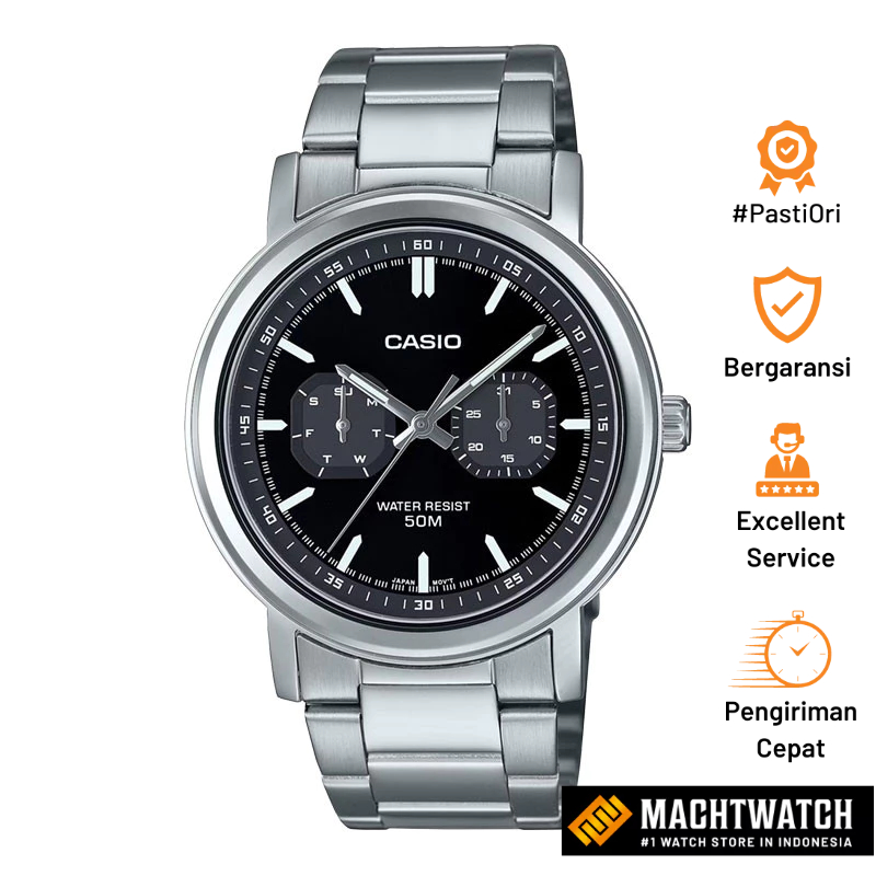 Jual Jam Tangan Pria Casio General MTP-E335D-1EVDF Men Black Dial ...