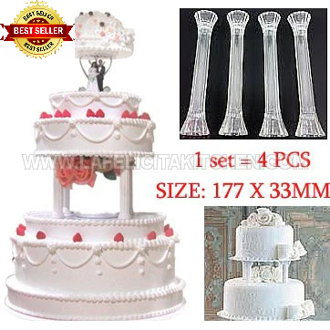 Jual 18CM 4PCS/SET CAKE PILLAR SUSUN STAND ALAT DEKORASI KUE FONDANT ...
