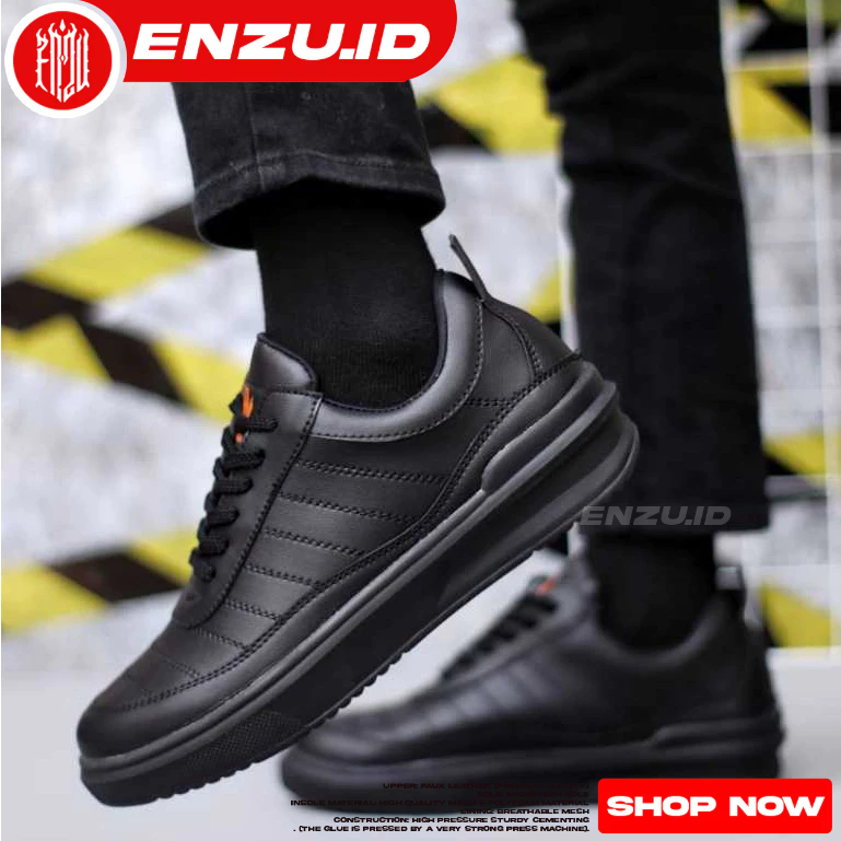 Jual Sepatu Pria Kasual Hitam Sepatu Formal Casual Full Black - CHIFUYU SERIES | Shopee Indonesia