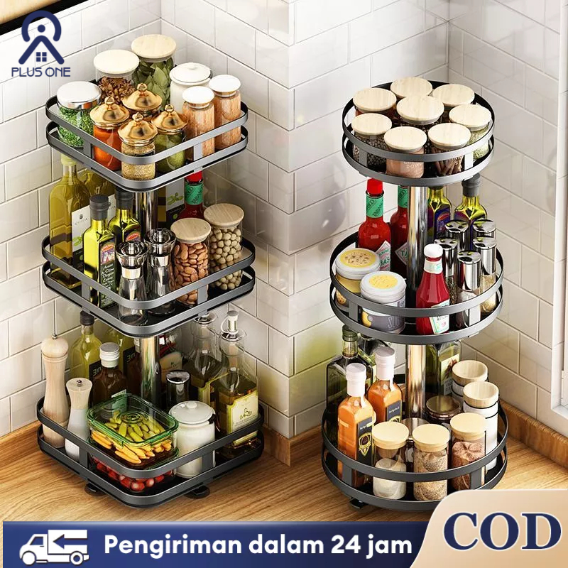 Jual Rak Bumbu Putar Berputar 360 Derajat Rak Kitchen Spice Rack ...