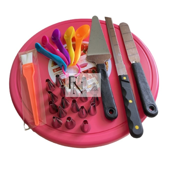 Jual MEJA PUTAR | ALAT KUE TART | BAKING TRAY | SPUIT TART 20 | SPATULA ...