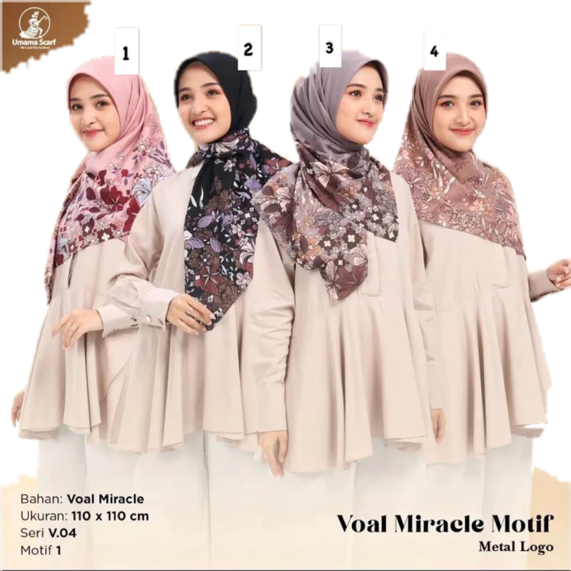 Jual V.01 & V.04 / V.05 SEGIEMPAT VOAL MIRACLE MOTIF SERAGAM METAL LOGO ...