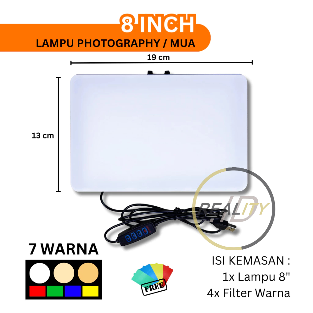 Jual Lampu Foto Produk 8 inch GK-LM8 Makeup MUA Studio fotografi konten live streaming USB 4 ...