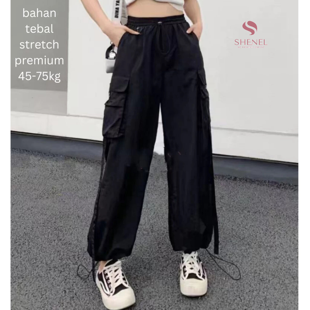 Jual Shenel | Zia Cargo Pants Wanita Stretch Cargo Bahan Melar Celana ...
