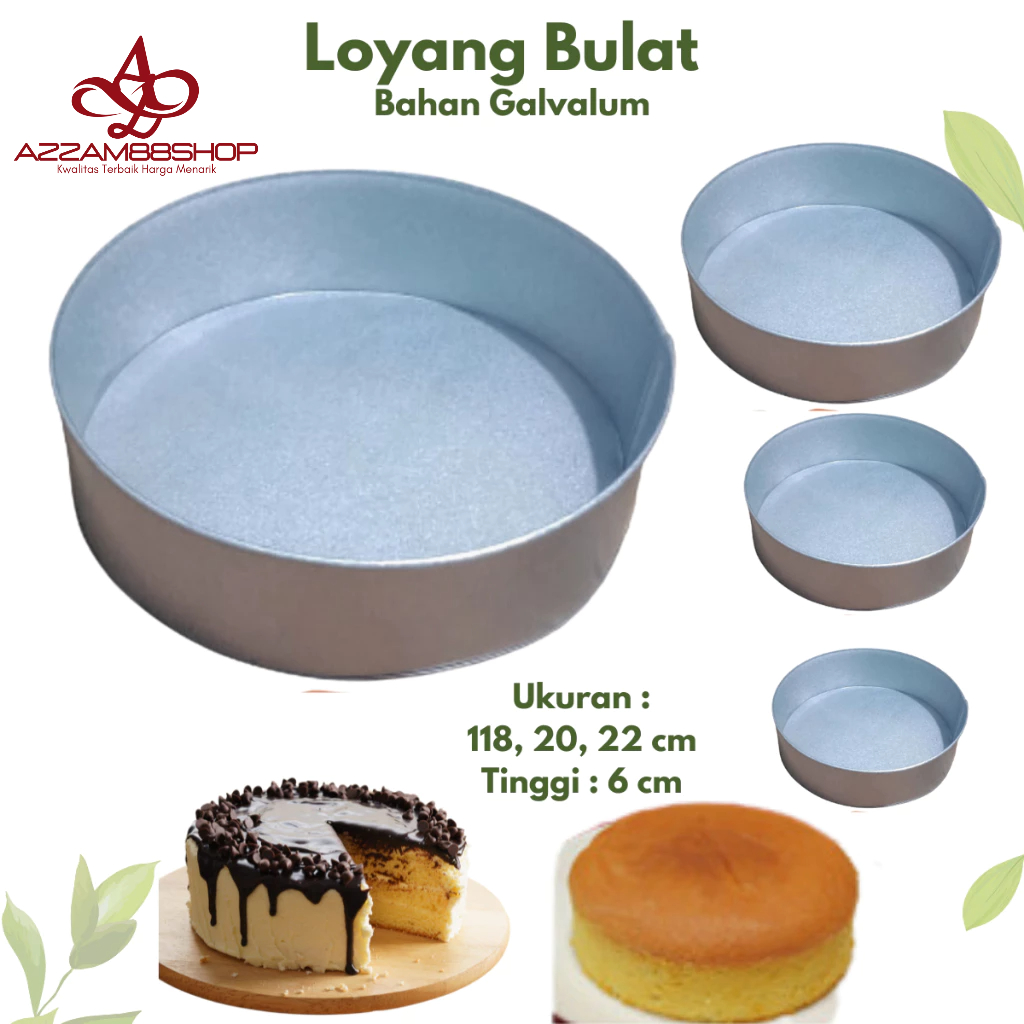 Jual Loyang Bulat Ukuran 18, 20, 22 cm Harga Satuan / Loyang Kue ...