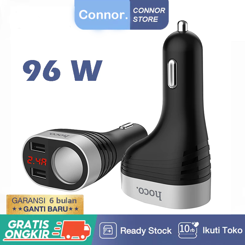 Jual Car Charger Pemantik rokok mobil tampilan digital LED 96W 3 in 1 ...