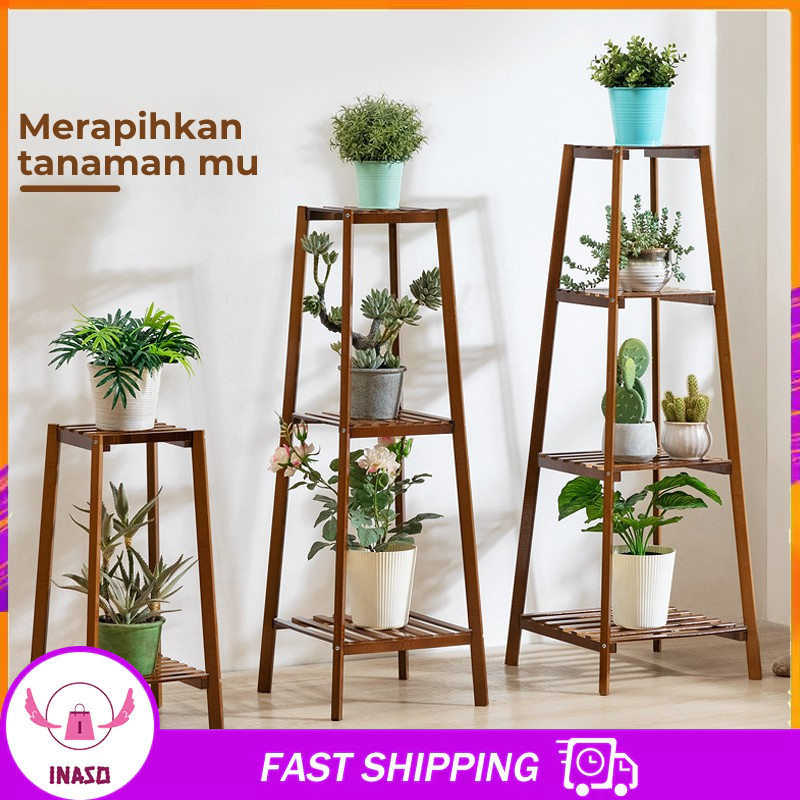 Jual INASO Rak Tanaman Tingkat Kayu Standing Pot Minimalis Rak Bunga ...