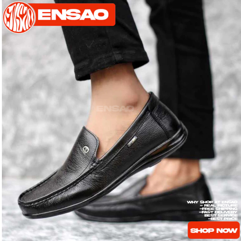 Jual Sepatu Pantofel Slop Loafers Hitam Formal Kerja Pria | Shopee ...