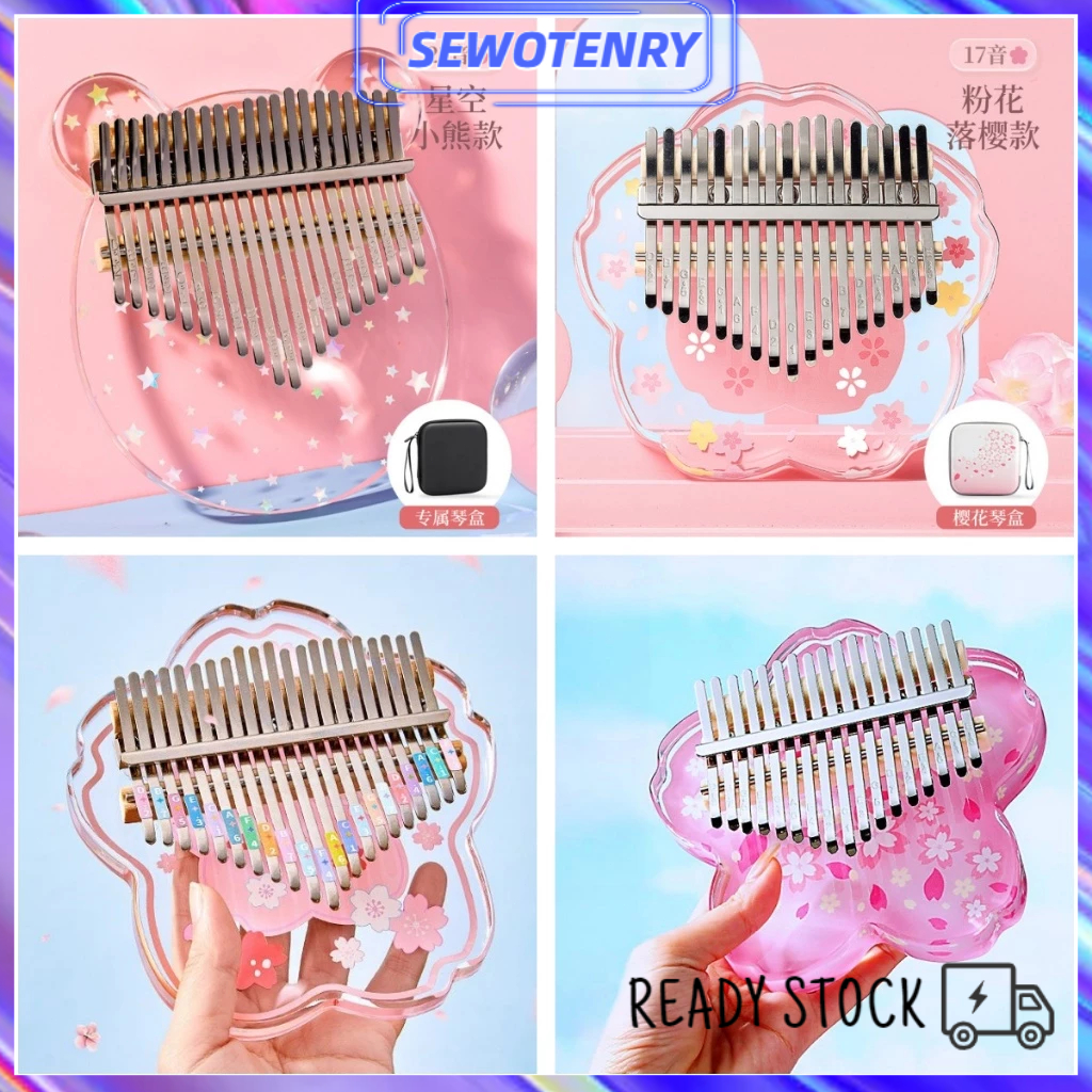 Jual 【COD】Kalimba 17/21 keys Acrylic Thumb Piano Kecapi jari Kalimba ...